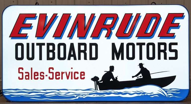 4-1/2ft Custom Evinrude Outboard Boat Motors Lighted Sign - Kraft ...