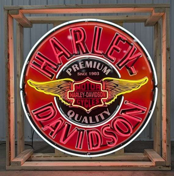 4ft Custom Harley-Davidson Motorcycles Neon Sign - Kraft Auction ...