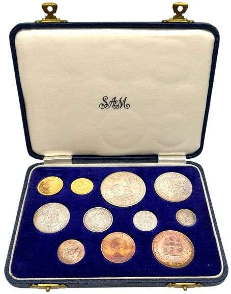 Rare 1954 Elizabeth II South Africa 11-Coin Proof Set With Gold Coins ...