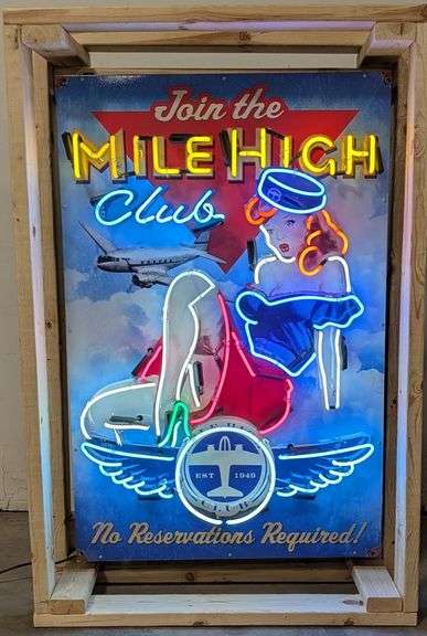 Custom Mile High Club Neon Sign - Kraft Auction Service, LLC