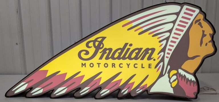 3-1/2ft Indian Motorcycle Lighted Dealership Style Custom Advertising ...
