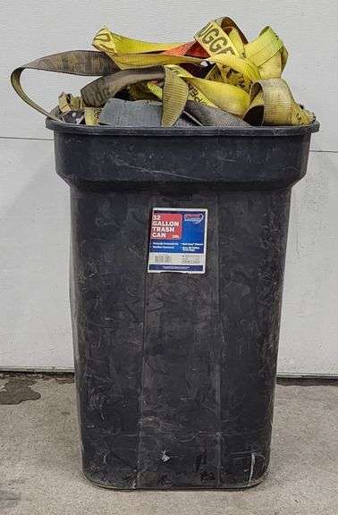 Garbage Can Full Of Assorted Ratchet Straps - Kraft Auction Service, LLC