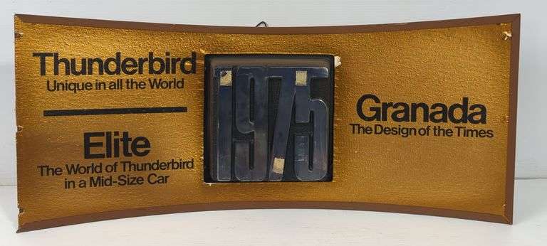 (D) Vtg 1975 Ford Dealership Display Sign - Kraft Auction Service, LLC