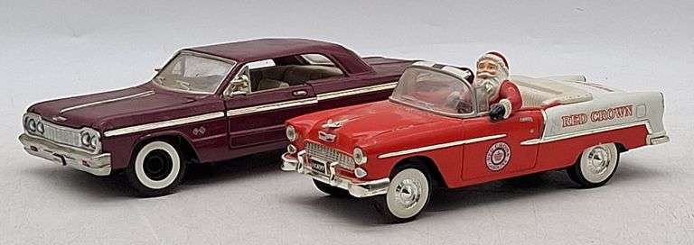 (F) Vtg Red Crown Santa & Chevy Impala Cars - Kraft Auction Service, LLC