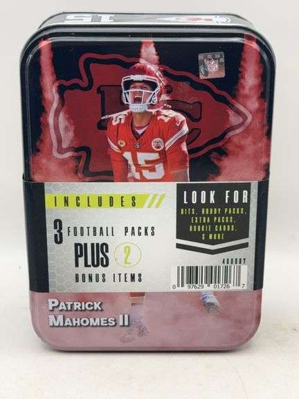 Patrick Mahomes II NFL Football Tin Sealed with 3 Football Packs Plus 2 ...