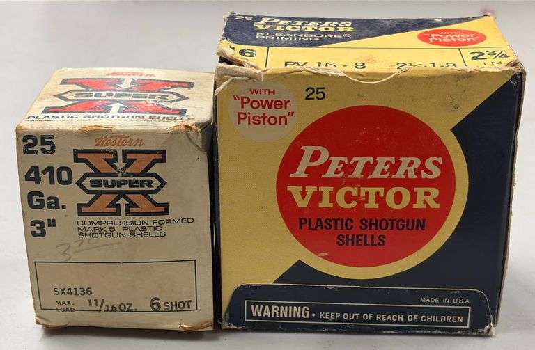 Western Super X & Peter Victor Plastic Shotgun Shells - Kraft Auction ...