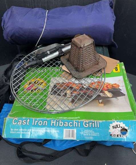 (P) Grilling And Camping Gear Including A Cast Iron Hibachi Grill ...