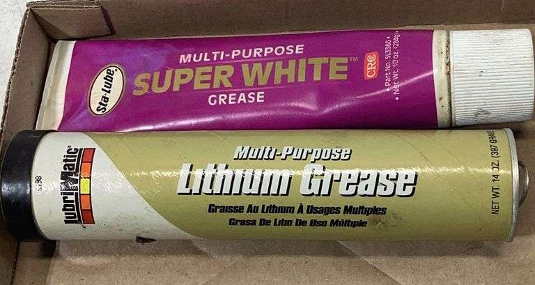 Multi-purpose super white grease & tube of multi-purpose lithium grease ...