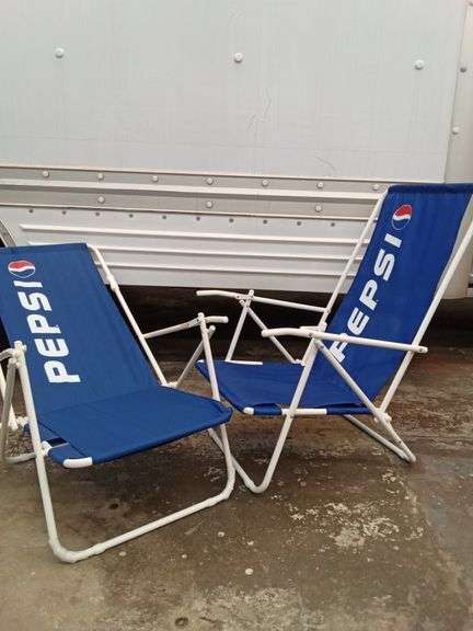 (2) Pepsi folding beach chairs - Key City Online Auctions Inc.
