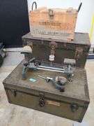 Military Foot Locker & Gun Rest lot - Kramer Auction LLC