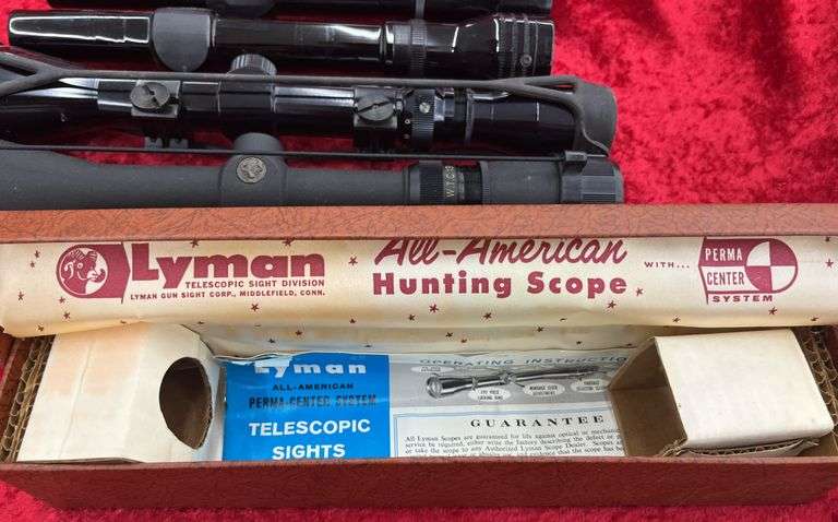 lot of vintage Lyman Rifle Scopes (some w/rust) - Kramer Auction LLC
