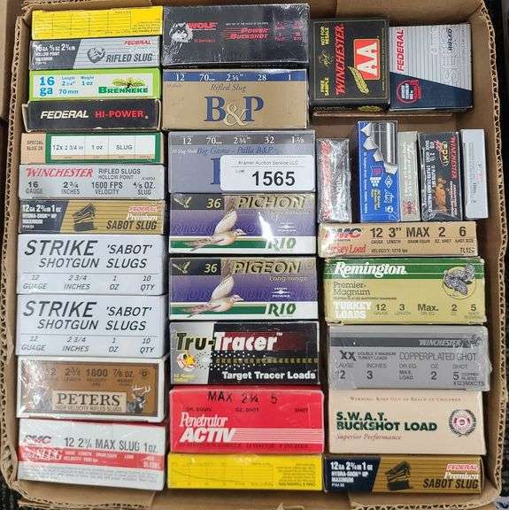 large flat of various Shotgun Slugs & Specialty boxes - Kramer Auction LLC