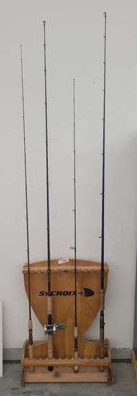 St. Croix Rod Holder w/Fishing Rods - Kramer Auction LLC