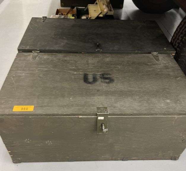 2 Wooden Military Field Lockers - Kramer Auction LLC