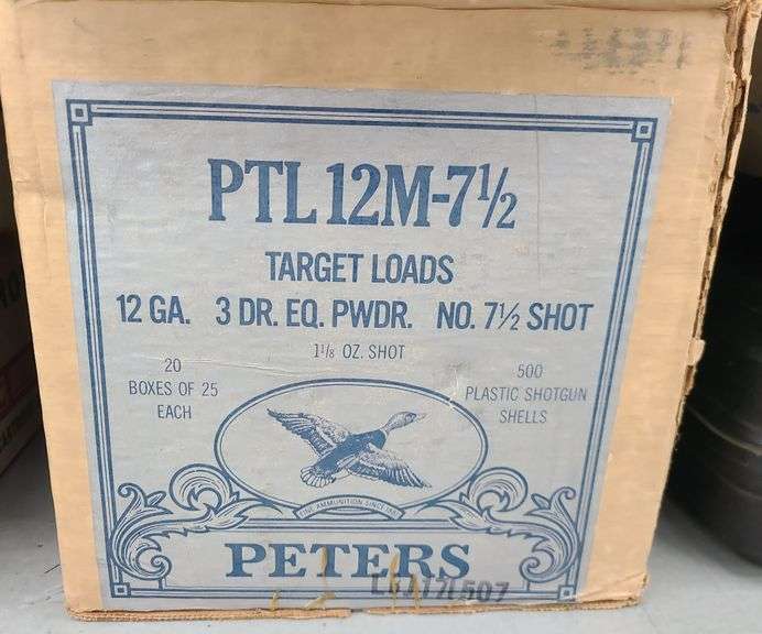 500 rds case Peters 12 ga Blue Magic Target Loads - Kramer Auction LLC