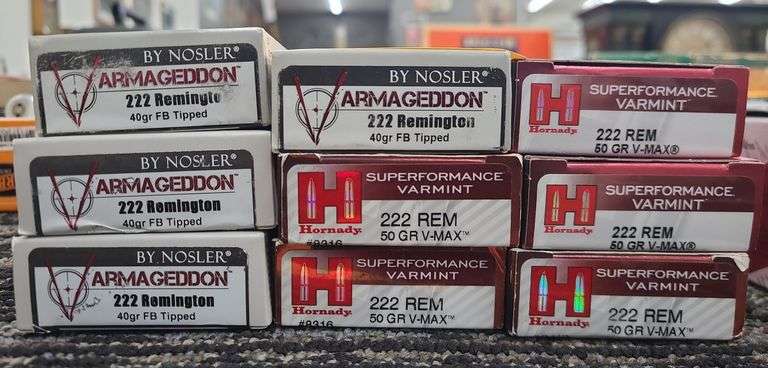 180 ct of mixed 222 cal. Ammo - Kramer Auction LLC