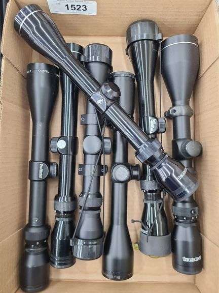 box lot of 7 Rifle Scopes - Kramer Auction LLC