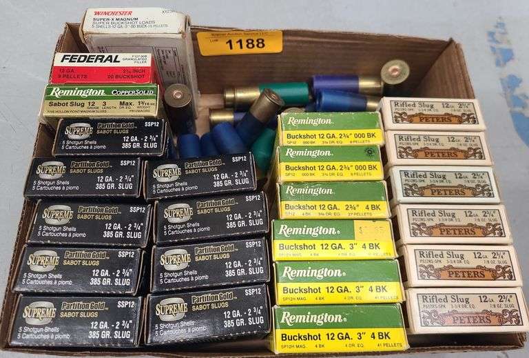 120+ rds of mixed 12 ga. Slugs - Kramer Auction LLC