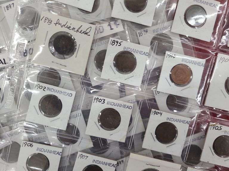 approx. 220 Indian Head Pennies & other early Coins - Kramer Auction LLC