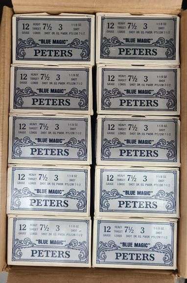 500 rds case Peters 12 ga Blue Magic Target Loads - Kramer Auction LLC