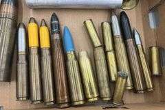 box lot of Collectible Military Rounds - Kramer Auction LLC
