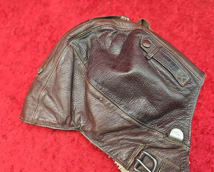 Luftwaffe Leather flight cap & googles - Kramer Auction LLC