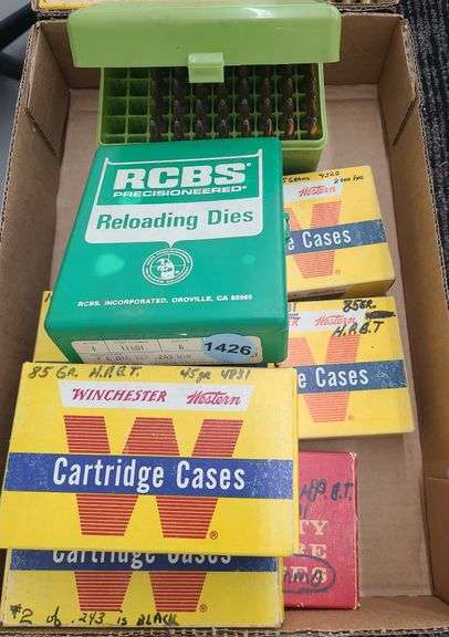 243 cal Reloading Lot: approx. 160 ct reloads & Die Sets - Kramer ...