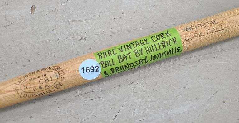 Vintage Louisville official Cork Ball Bat - Kramer Auction LLC