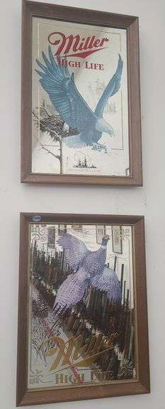 pair of Miller High Life Beer Mirrors - Kramer Auction LLC