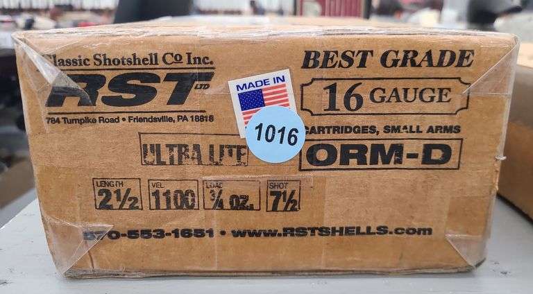 250 rd case of RST 16 ga No 7 1/2 Shell - Kramer Auction LLC