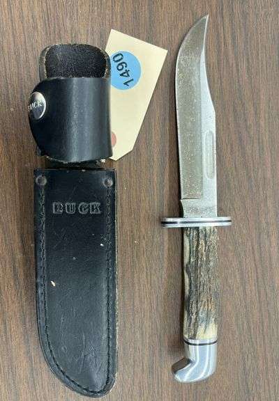 Stag Handled Buck Model 119 Bowie Knife - Kramer Auction LLC