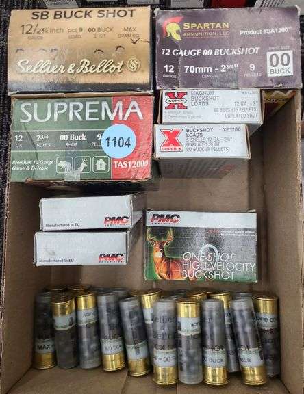 approx. 125 ct of mixed 12 ga Buck Shot Ammo - Kramer Auction LLC