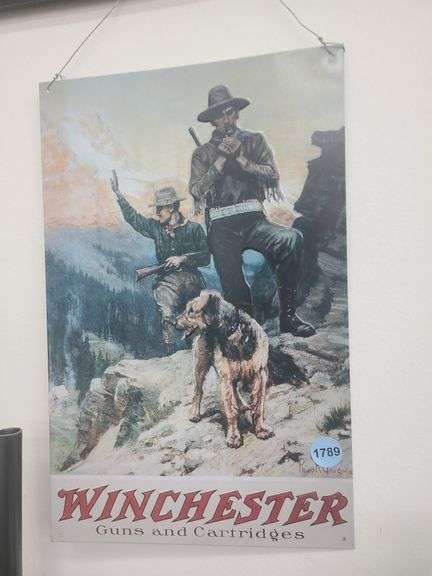 Winchester Tin Advertising Sign - Kramer Auction LLC