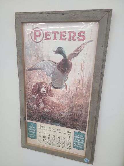 Reproduction Peters Poster/Calendar framed in Barn Board - Kramer ...