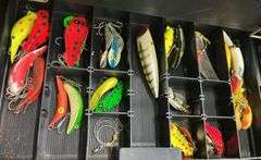 large Tackle Box of Lake Michigan Spoons & Salmon Fishing Equip ...