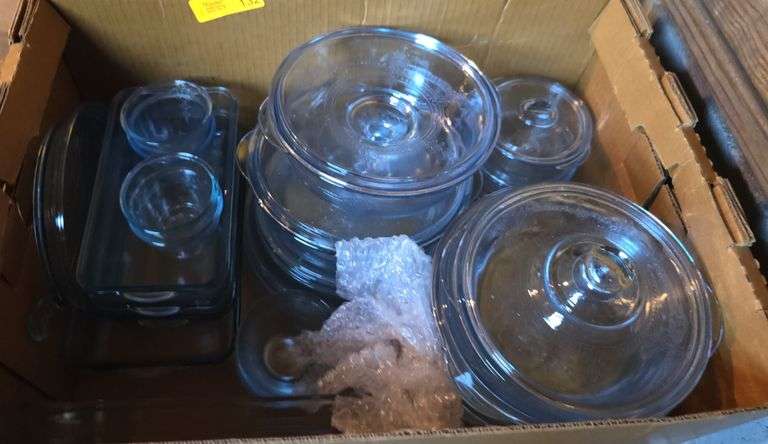 Box of Blue Tone Fire King Glassware - Kramer Auction LLC