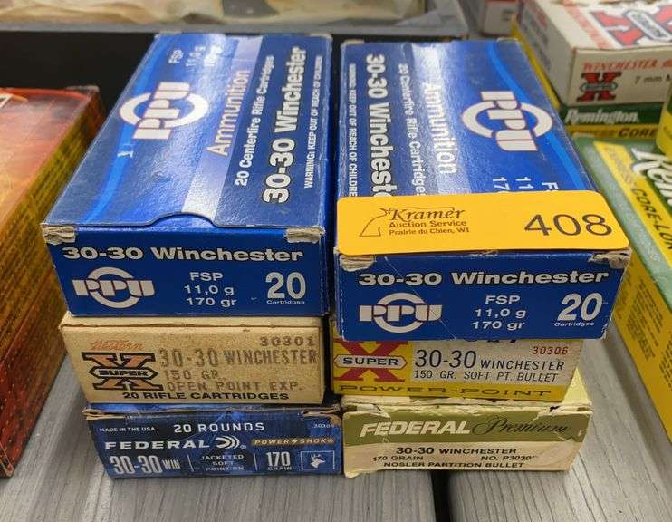 120 rds assorted 30-30 Winchester Ammo - Kramer Auction LLC