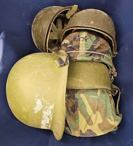 lot of 6 US Military Steel Helmets w/liners - Kramer Auction LLC