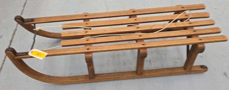 Vintage German Wooden Sled - Kramer Auction LLC
