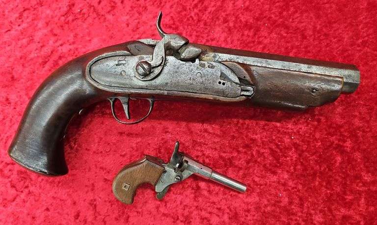 Antique Percussion Pistol & Parlor Pistol pair - Kramer Auction LLC