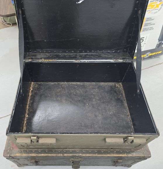 pair of early Military Foot Lockers - Kramer Auction LLC