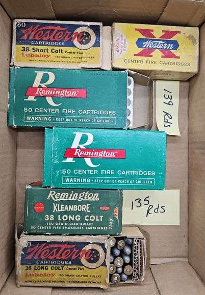 approx. 139 rds of 38 Short Colt & 135 rds of 38 Long Colt - Kramer ...