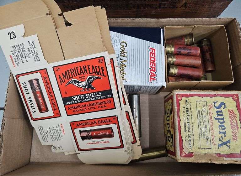 vintage Crate w/misc. Shells & Collector Shell Boxes - Kramer Auction LLC