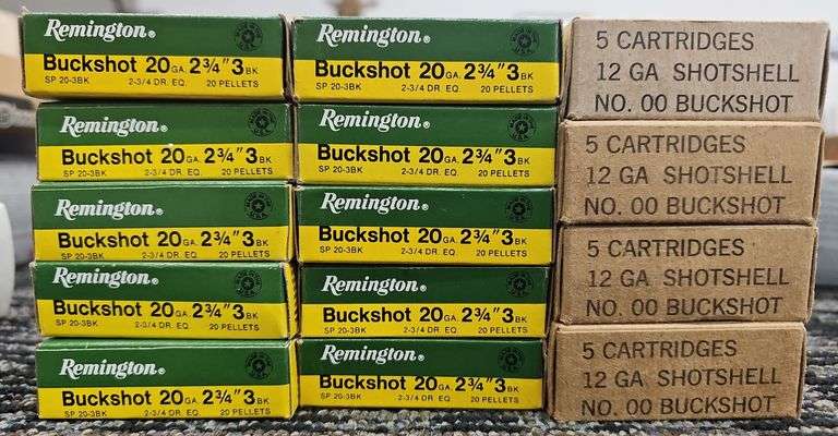 48 rds of 20 ga Buck Shot & 20 rds of 12 ga Buck Shot - Kramer Auction LLC