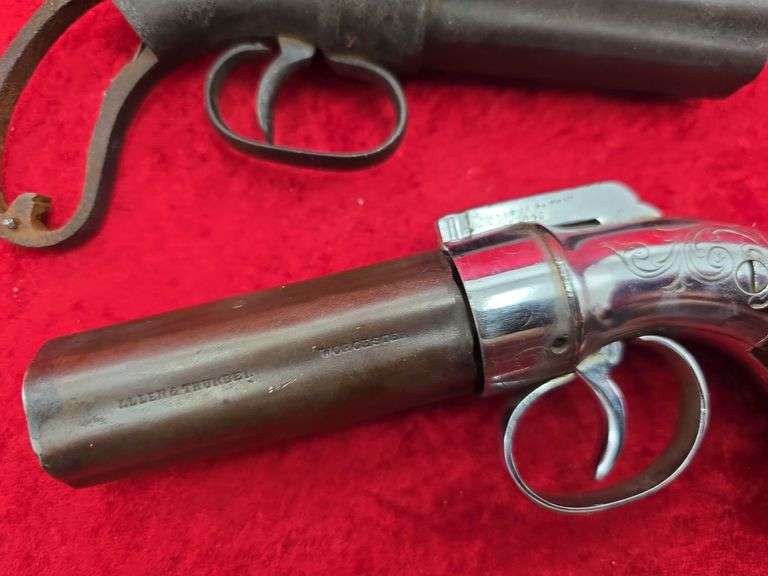 Pair of Antique Pepperbox Pistols - Kramer Auction LLC
