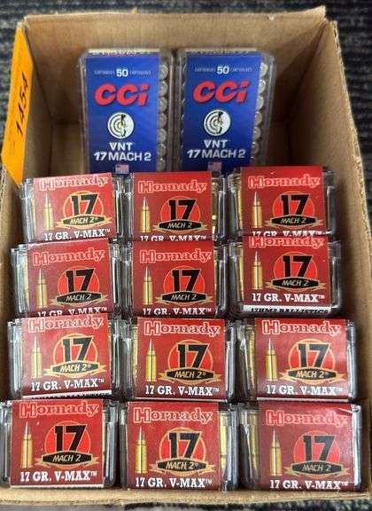 700 ct of mixed 17 MACH II Ammo - Kramer Auction LLC