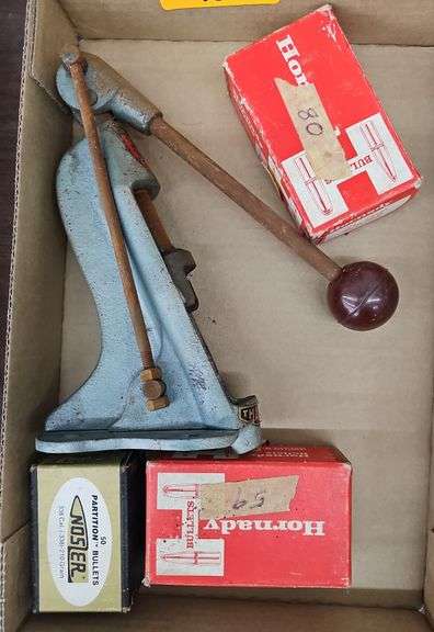 4 flats of Reloading Equipment: Bullets, Tools, etc - Kramer Auction LLC