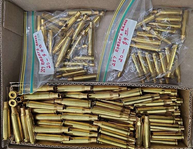 2 flats of Reloading Brass: 303 British & 257 Rbts - Kramer Auction LLC