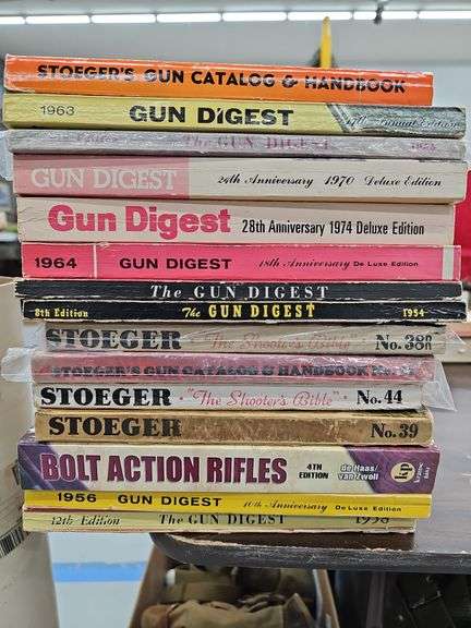2 stacks of Old Gun Catalogs & Shooters Digest - Kramer Auction LLC