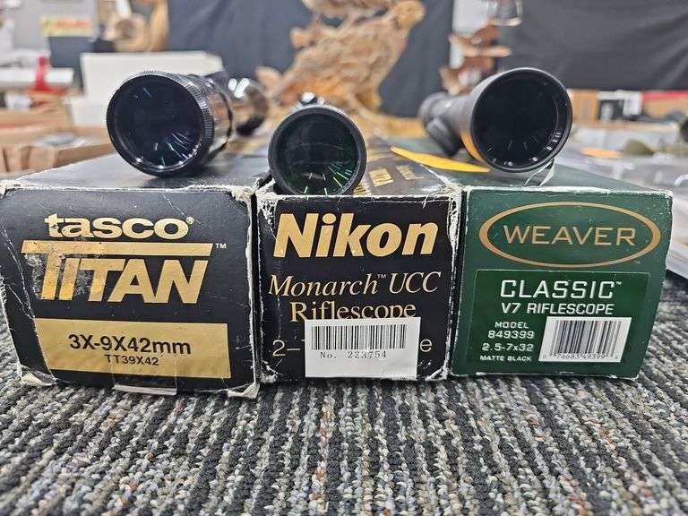 lot of 3 used Rifle Scopes w/original boxes - Kramer Auction LLC